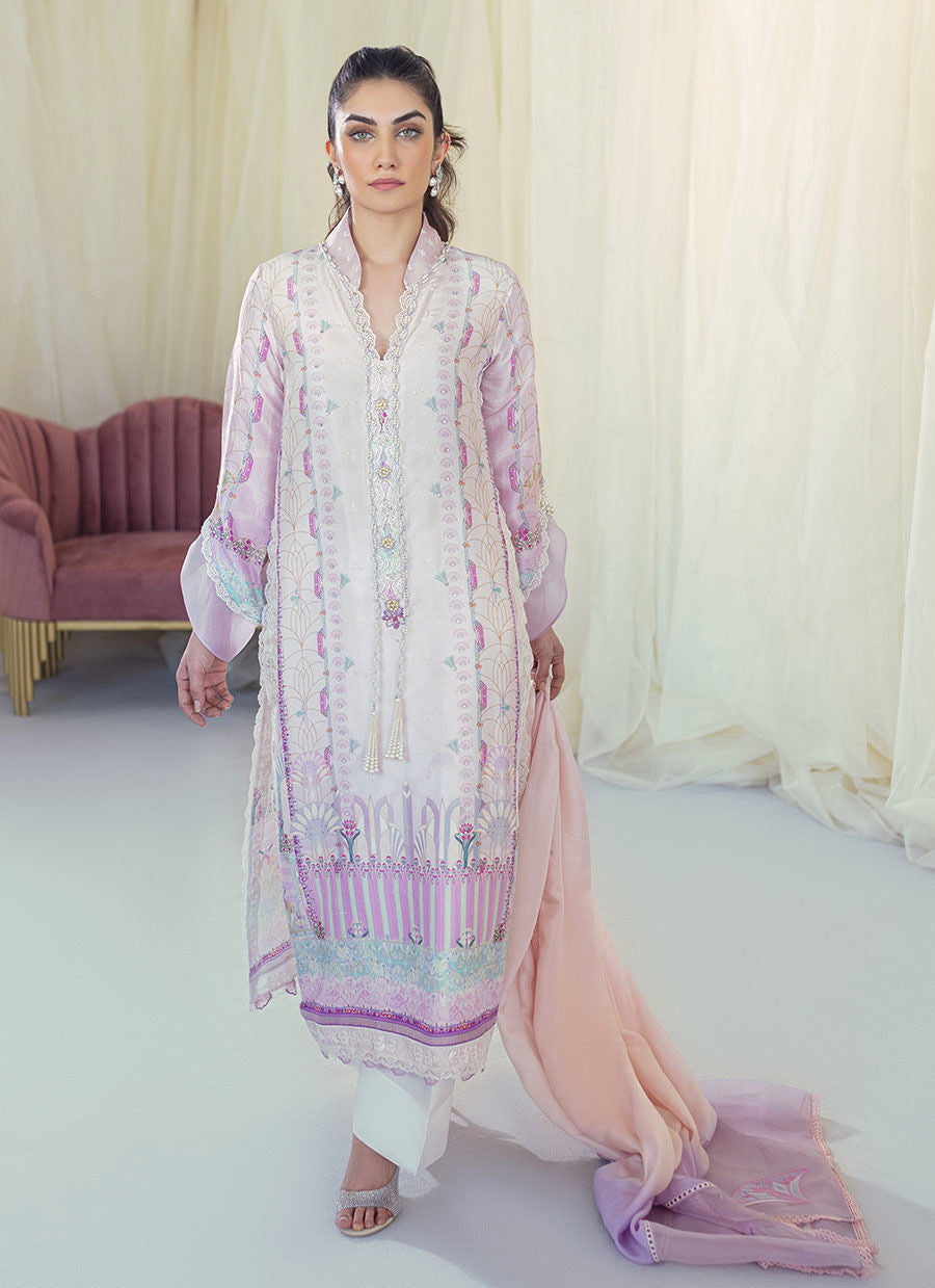 MAUDE LAVENDER SILK SHIRT AND DUPATTA – GLAM OFFICIAL